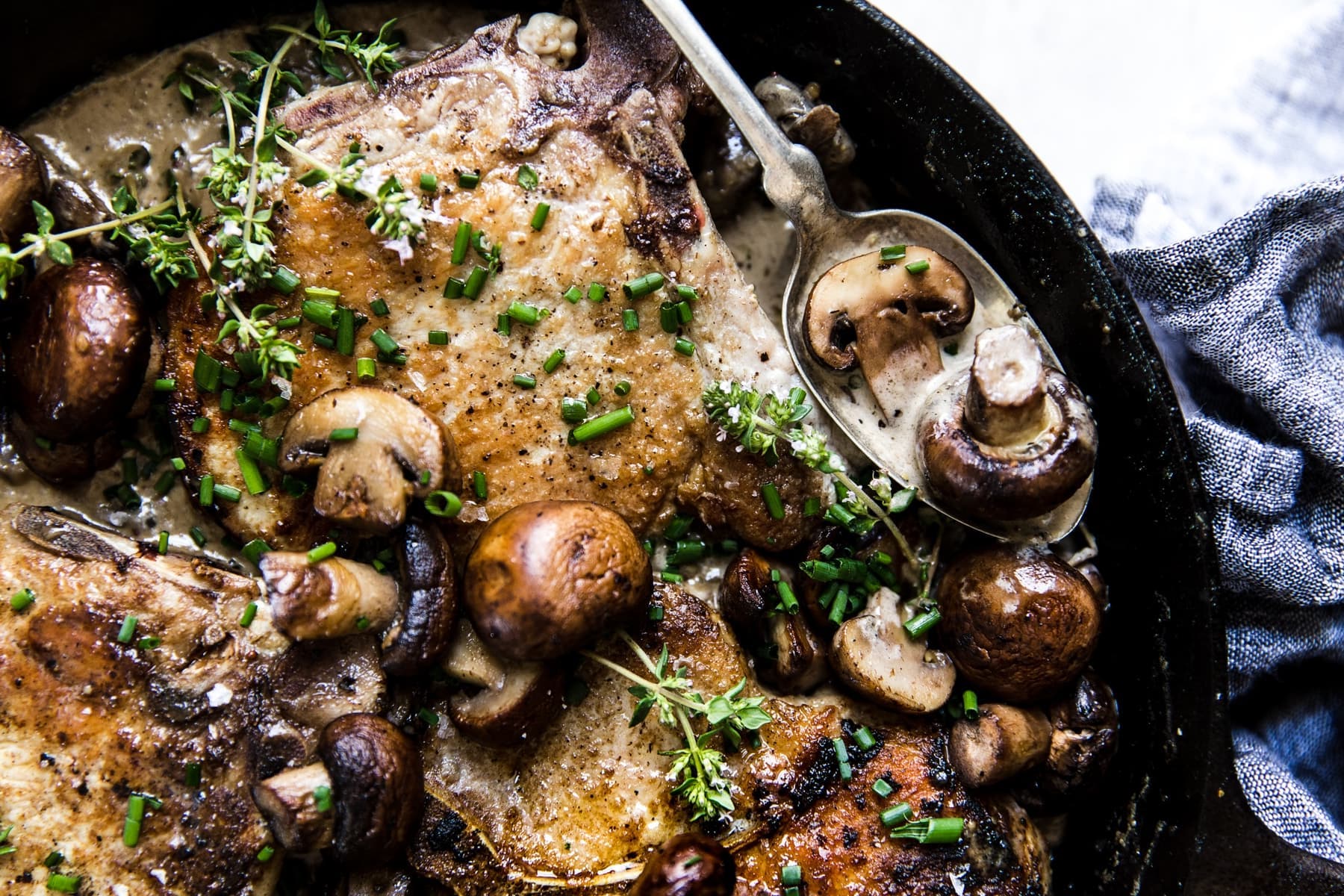 Pork chops smothered in mixed mushrooms • SA Pork
